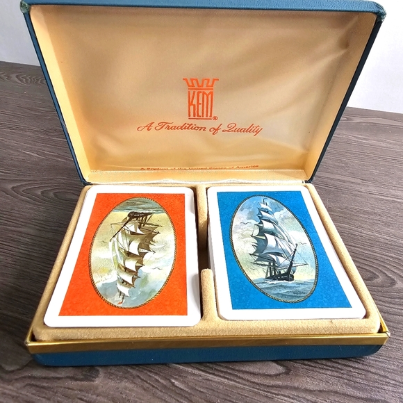 KEM | Games | Vintage Boxed Bridge Cards Sets Kem Playing Cards Tall ...